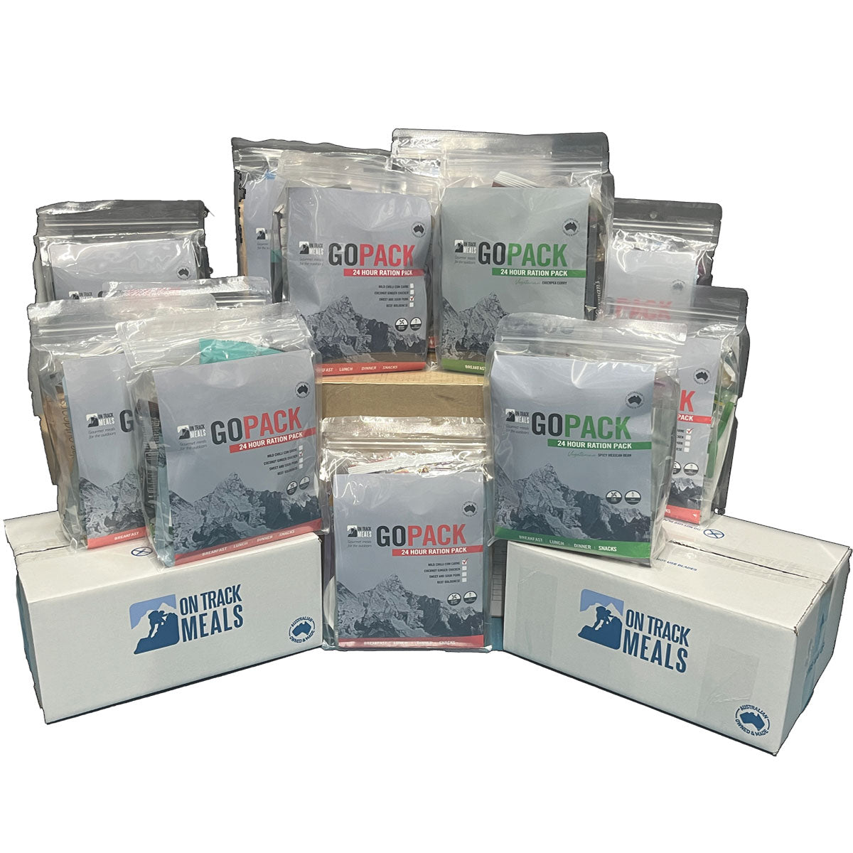 Military Army 24hr Ration Pack Meal Ready to Eat - 12 Pack Carton Mixe ...