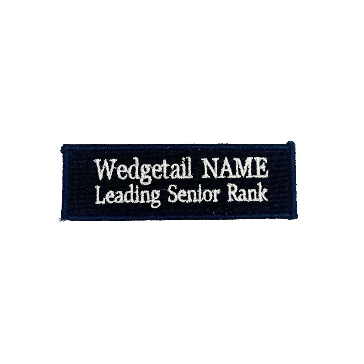 Custom Embroidered Police Name Tag White on Blue 2 Line 90x25 ...
