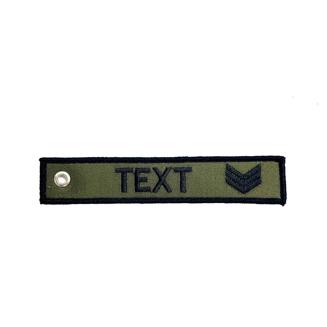 Custom Embroidered Personalised Key Tag Olive NCO – Wedgetail Tactical